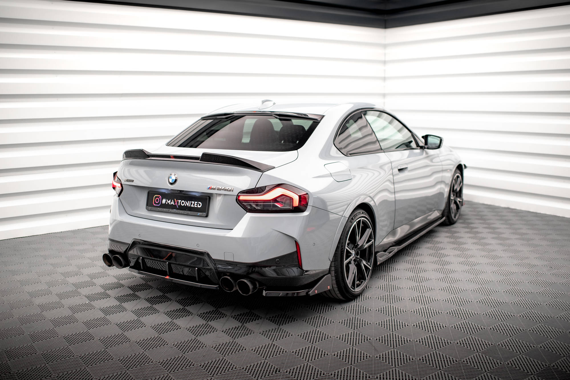 Maxton Design Rear Side Splitters V.2 + Flaps BMW 2 Coupe M240i G42 BM ...